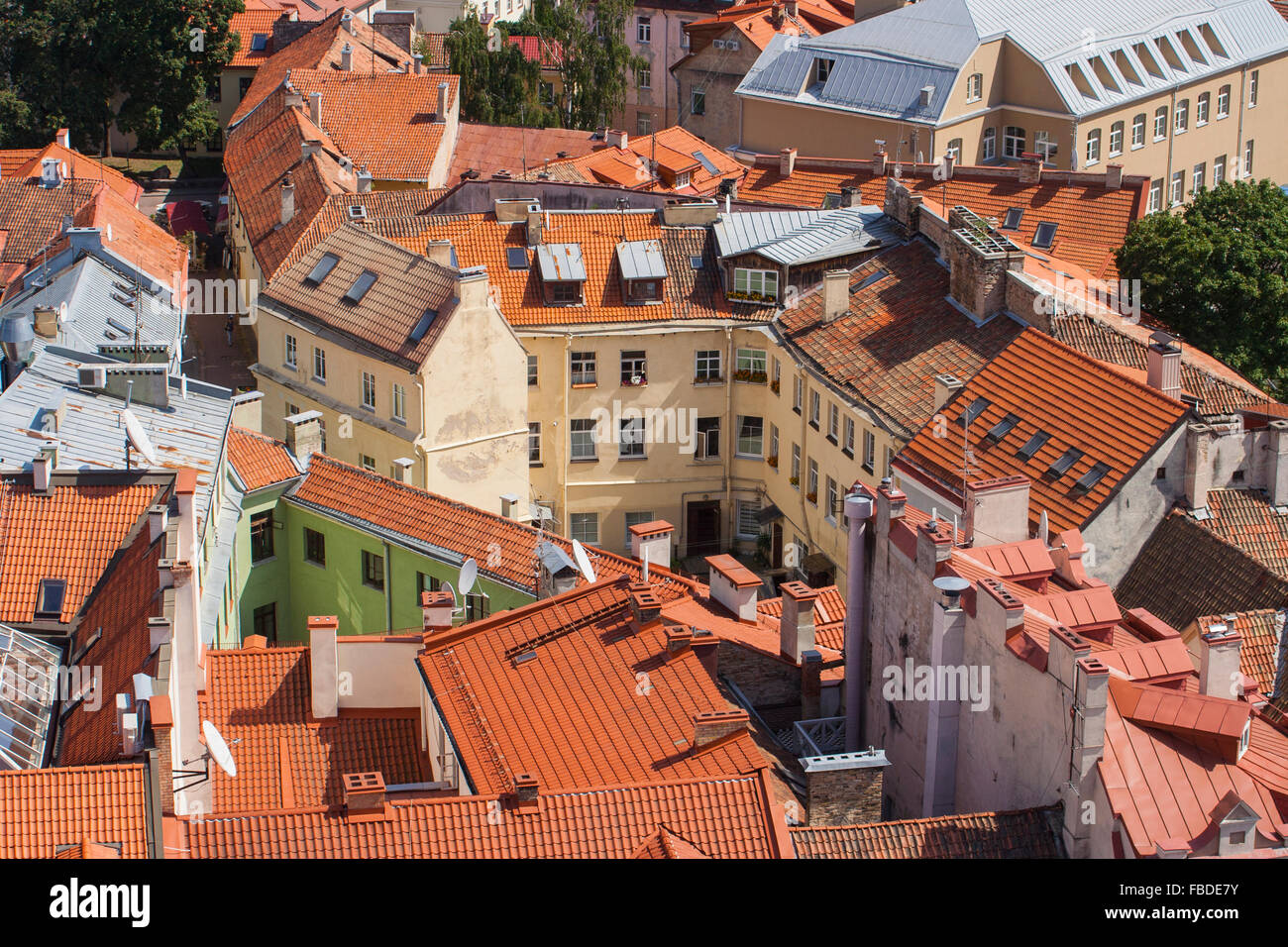 Jumble of streets in the Senamiestis (Old Town), Vilnius, Lithuania ...