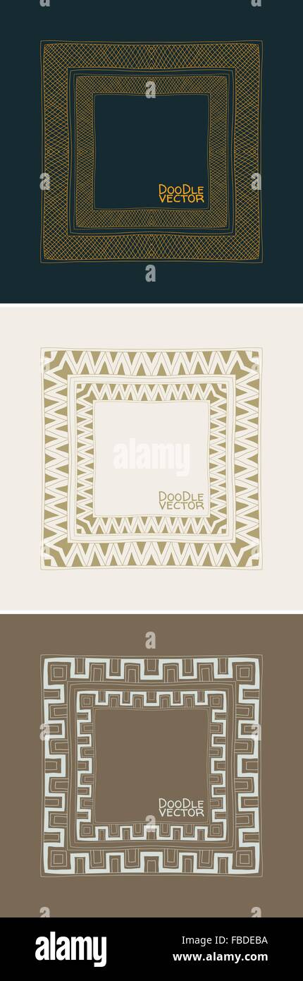 Hand Drawn Doodle Border Frames Stock Vector Image & Art - Alamy