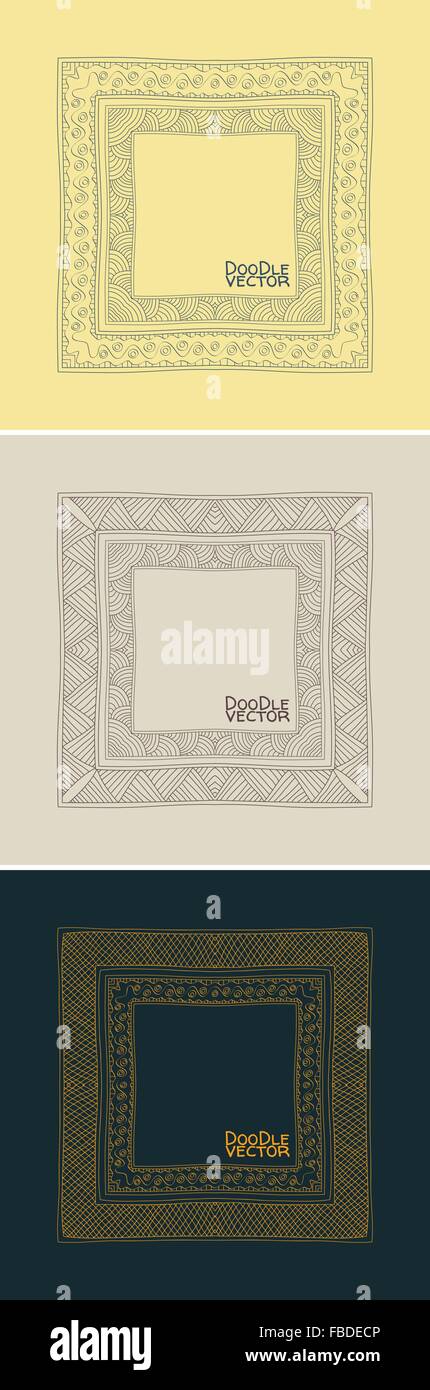 Hand Drawn Doodle Border Frames Stock Vector Image & Art - Alamy