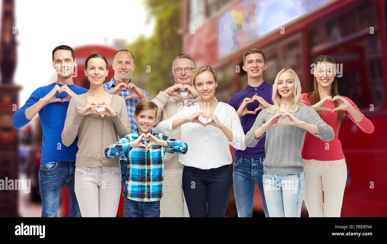 people showing heart hand sign over london city Stock Photo - Alamy