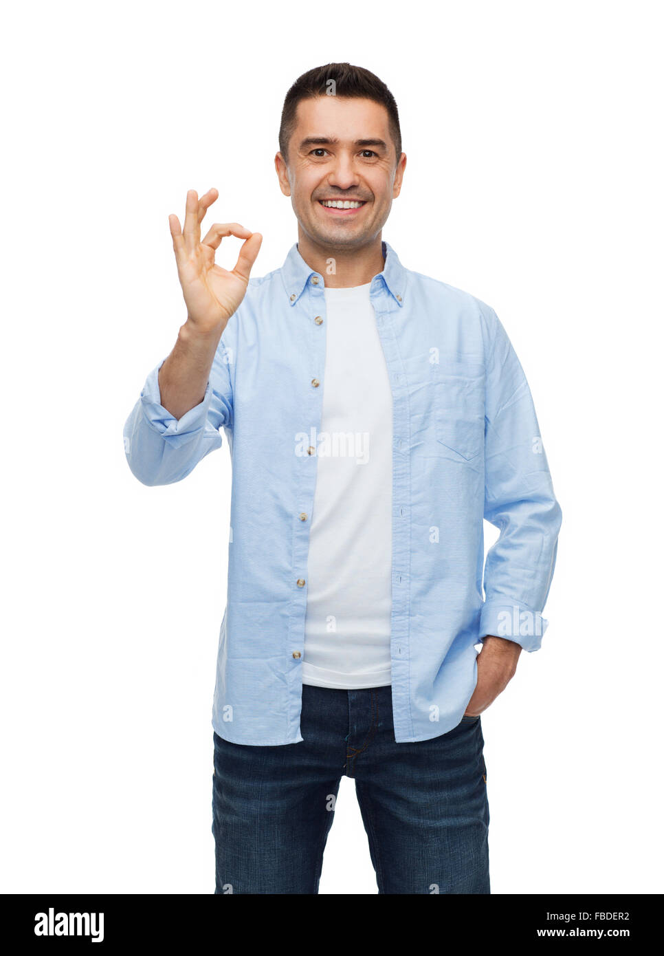 Hand person ok sign Cut Out Stock Images & Pictures - Alamy