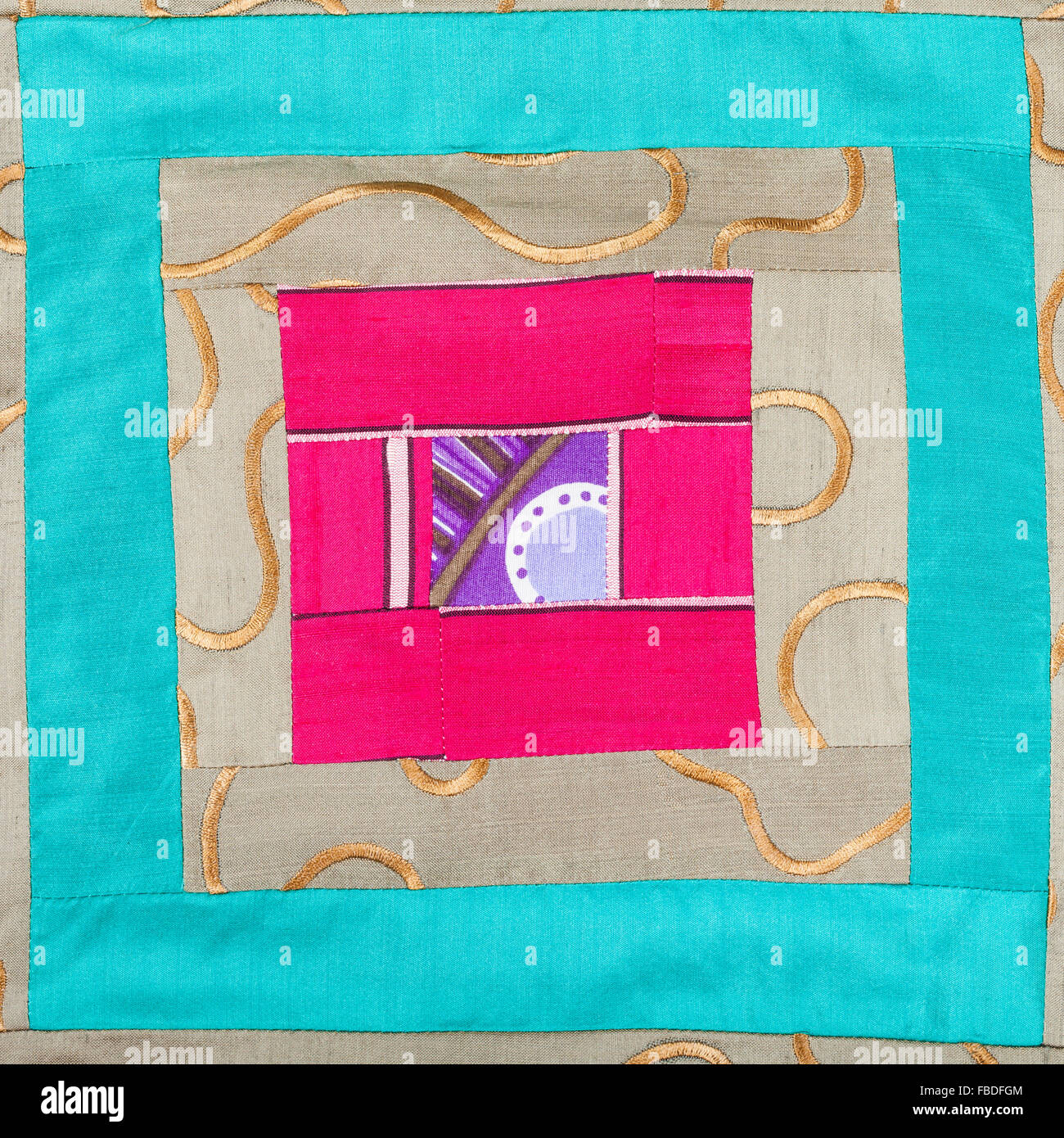 textile background - square decor of patchwork cloth Stock Photo - Alamy
