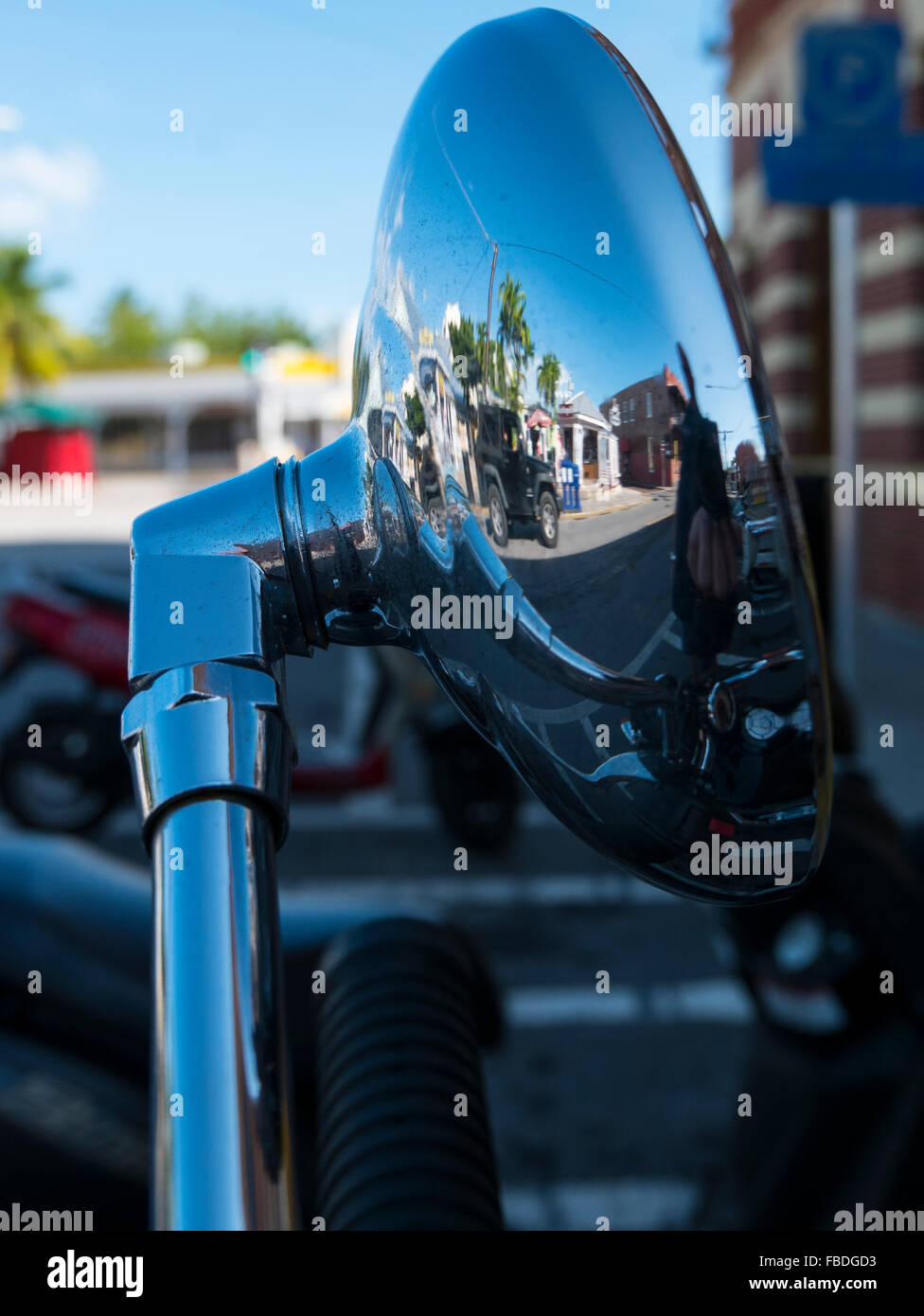 Motorcycle mirror reflection hi-res stock photography and images - Alamy
