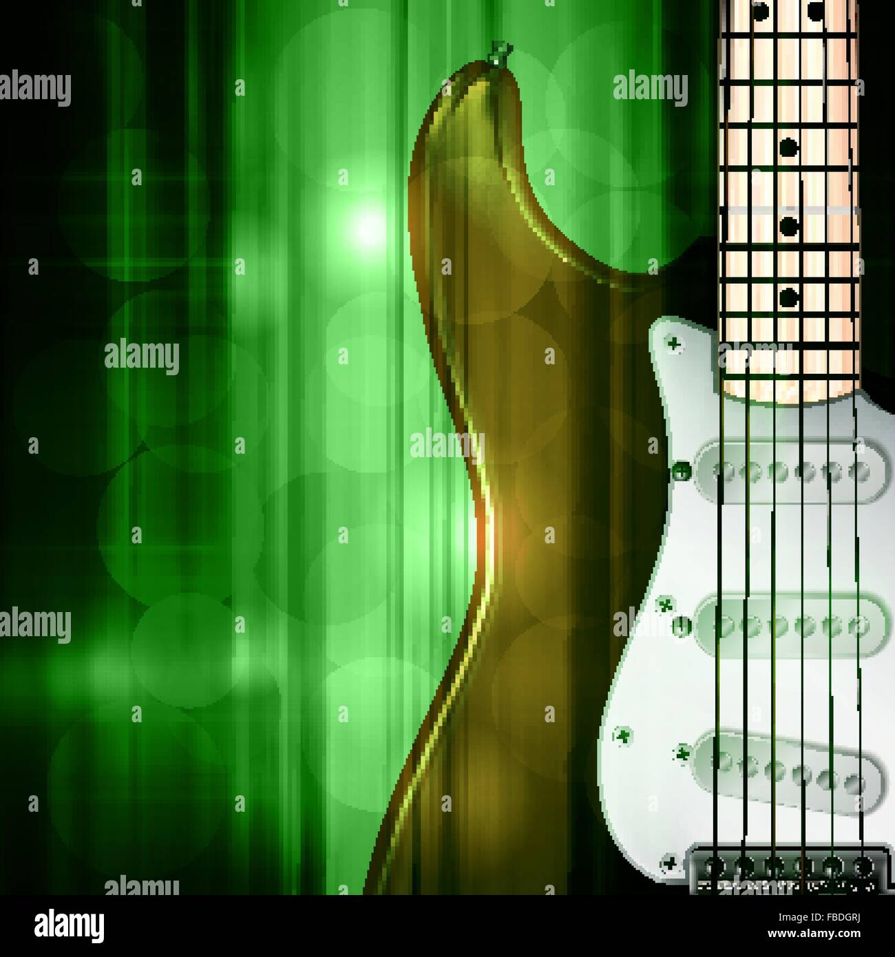 abstract green music background with electric guitar Stock Vector Image ...