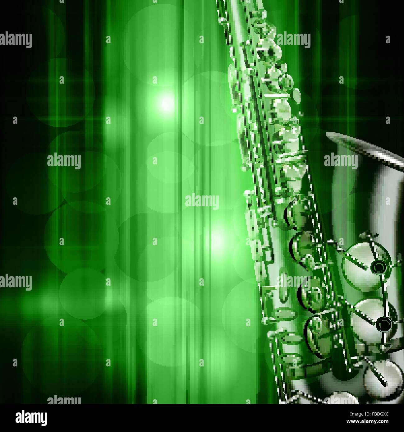 abstract green music background with saxophone Stock Vector Image & Art ...