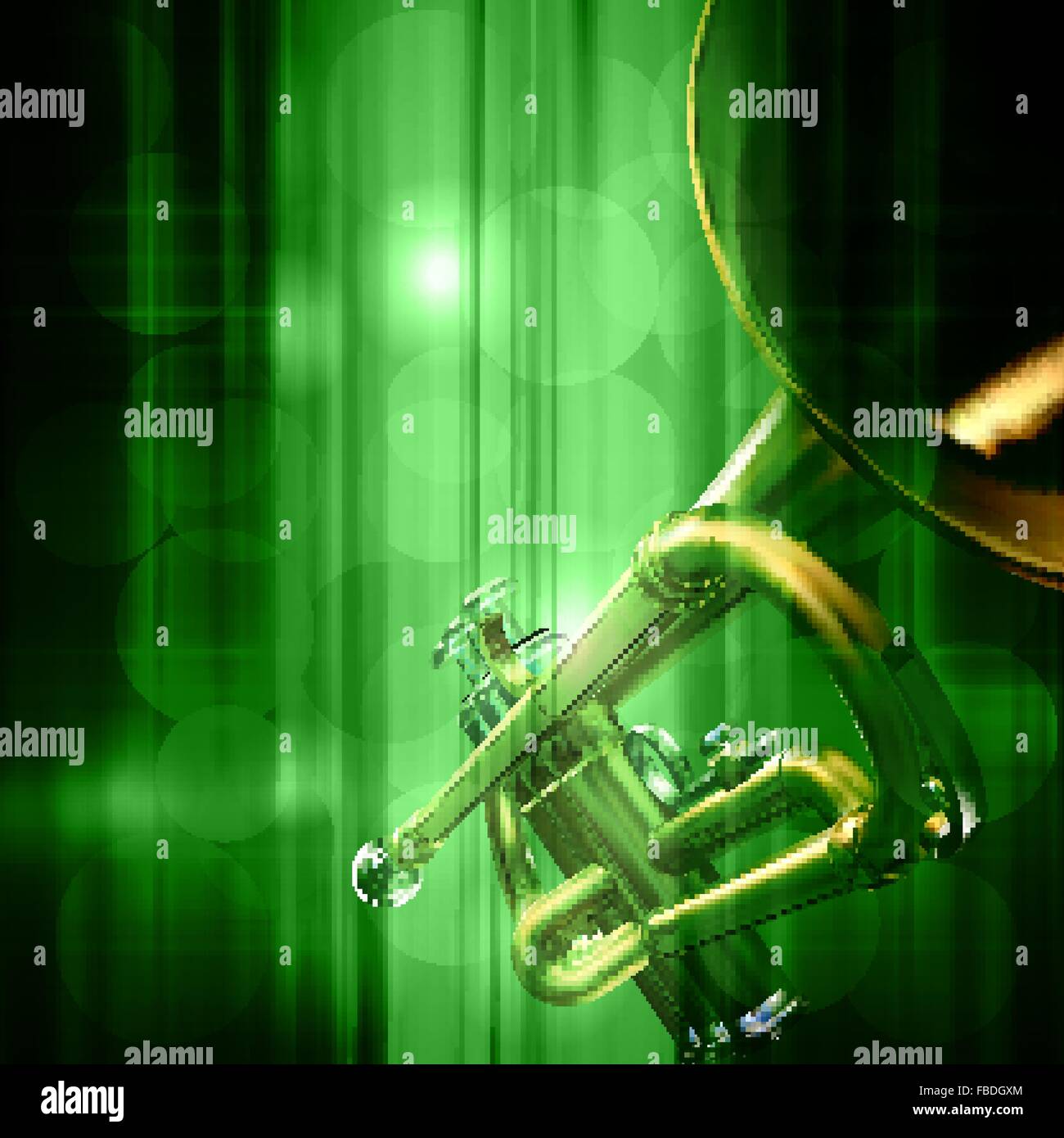 abstract green music background with trumpet Stock Vector Image & Art ...