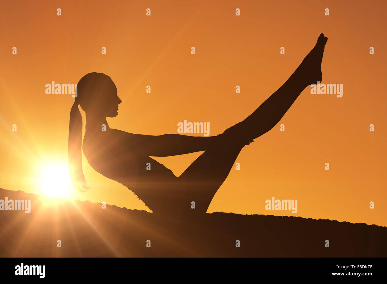 Silhouette of fit person Stock Photo - Alamy