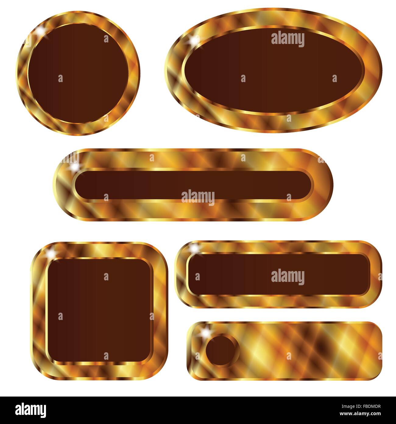 Golden circle icons Stock Vector Images - Alamy