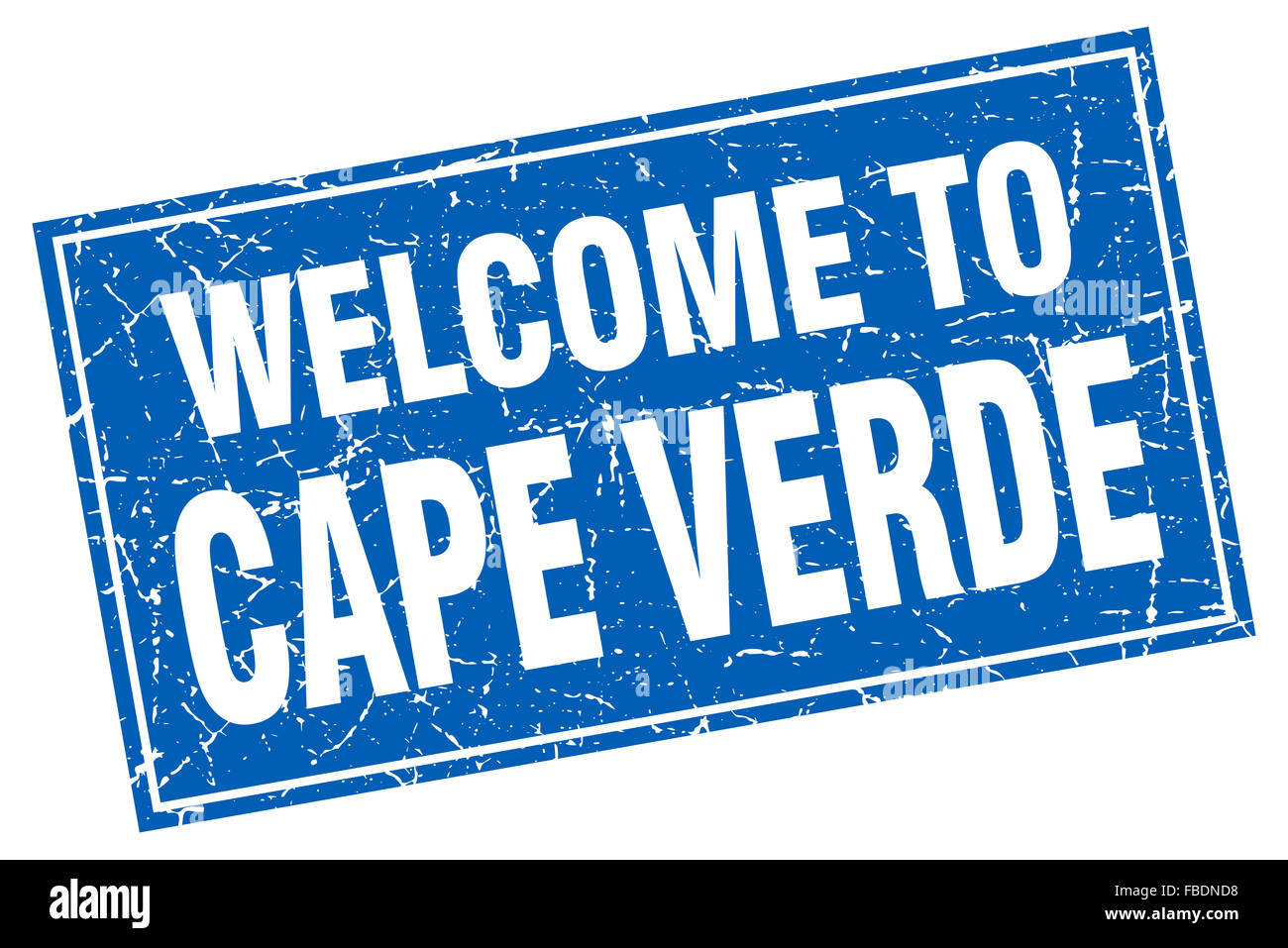 Cape Verde blue square grunge welcome to stamp Stock Photo - Alamy