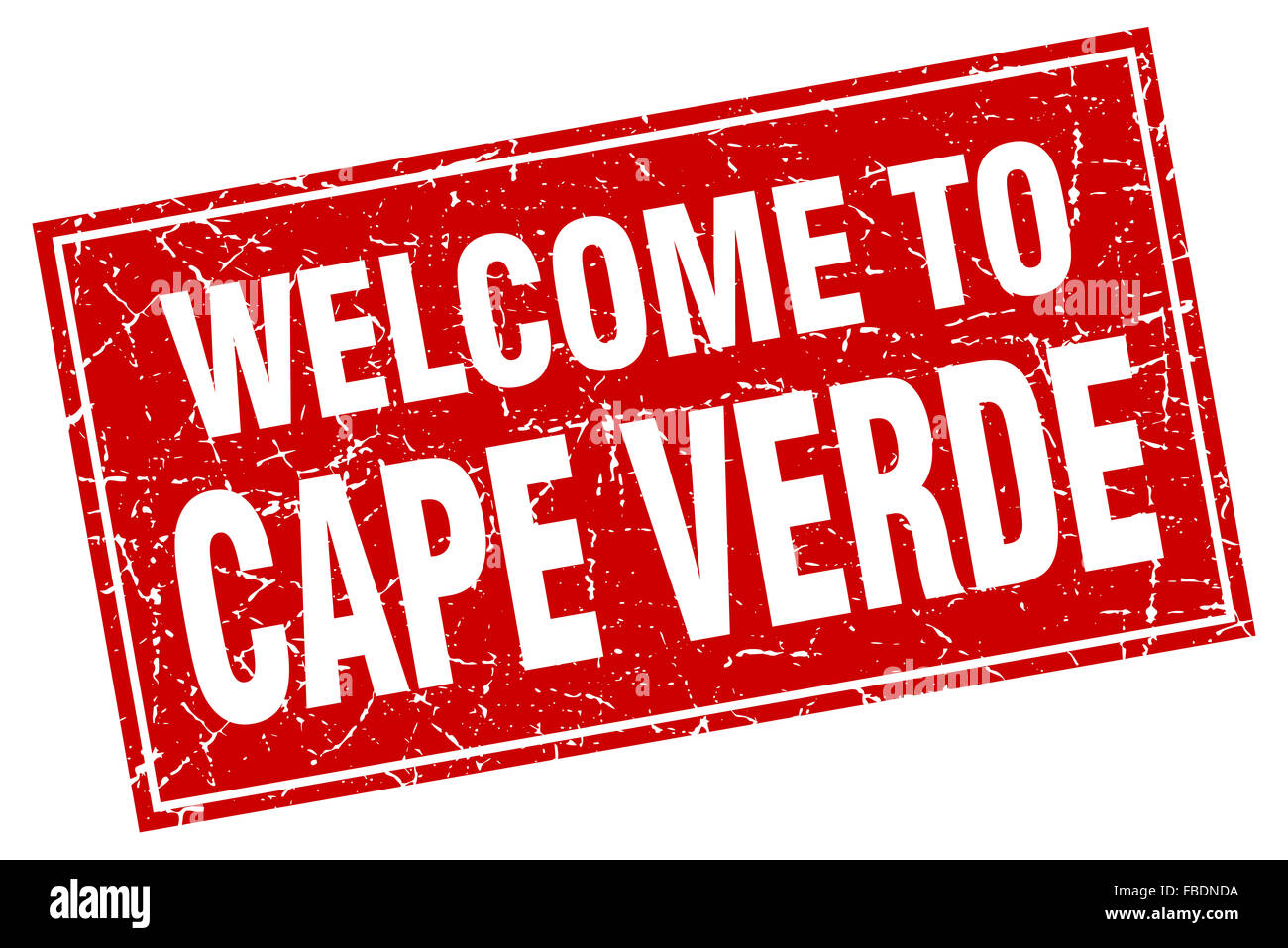 Cape Verde red square grunge welcome to stamp Stock Photo - Alamy
