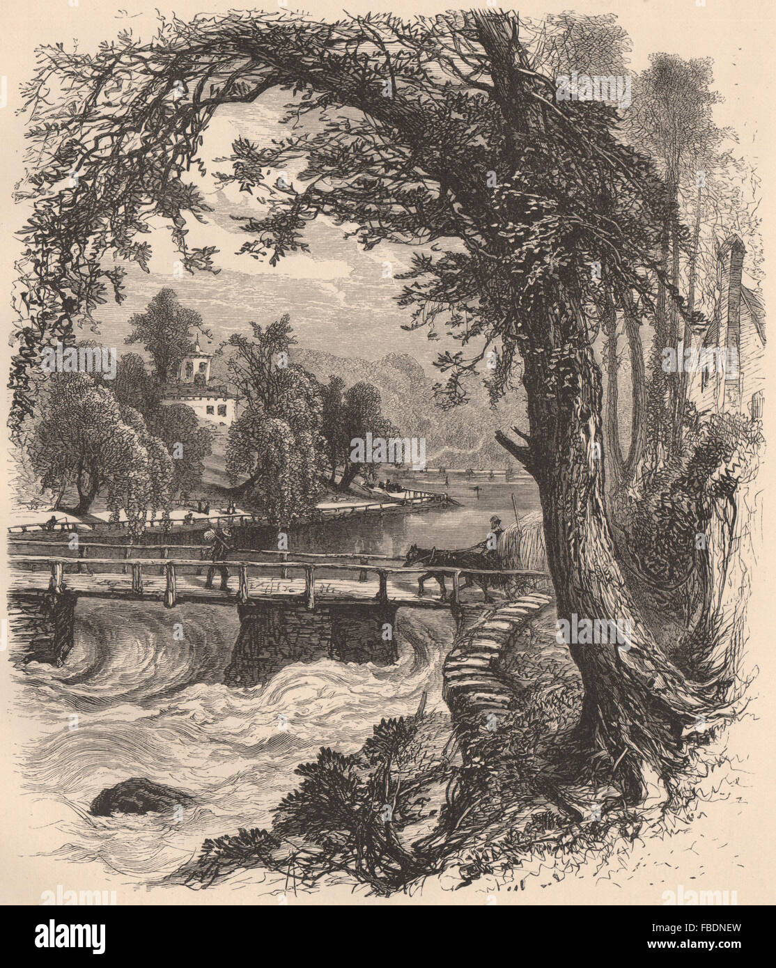 NEW YORK CITY: King's Bridge, antique print 1874 Stock Photo - Alamy