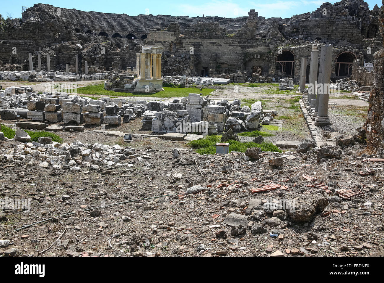 Ancient Side ruins in Turkey Kemer Antalya Stock Photo - Alamy