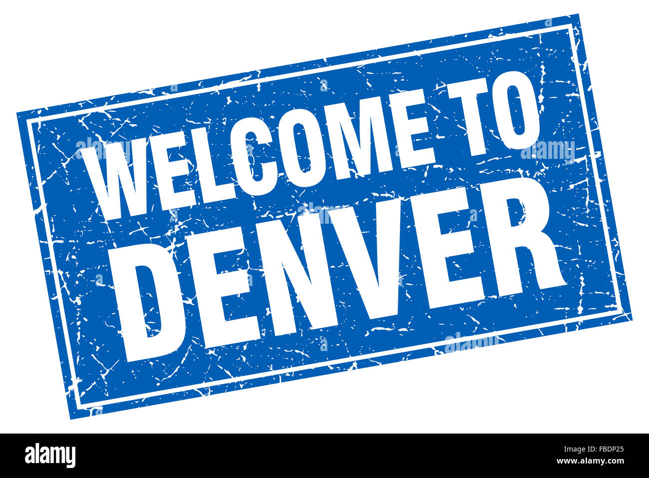 Denver blue square grunge welcome to stamp Stock Photo - Alamy