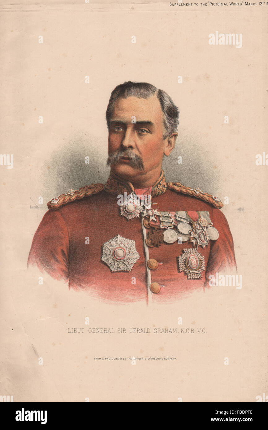 Lieut General Sir Gerald Graham, K.C.B., V.C, antique print 1885 Stock ...