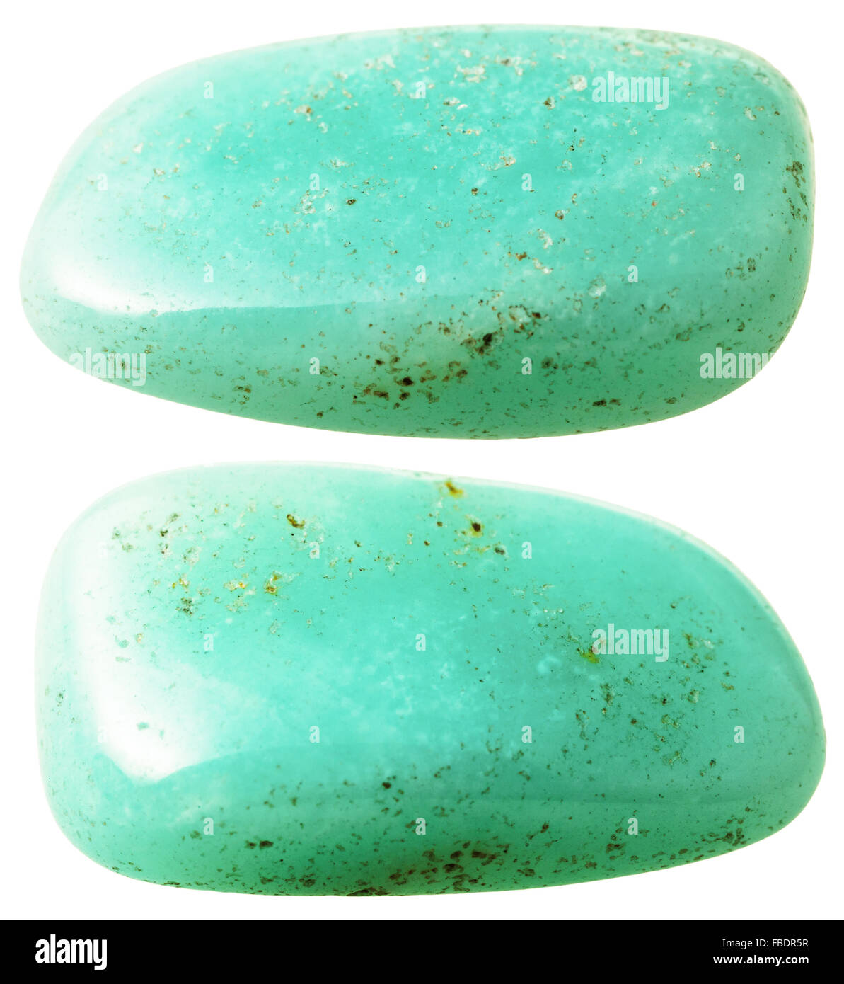 natural mineral gem stone - two aquamarine (beryl) gemstones isolated ...