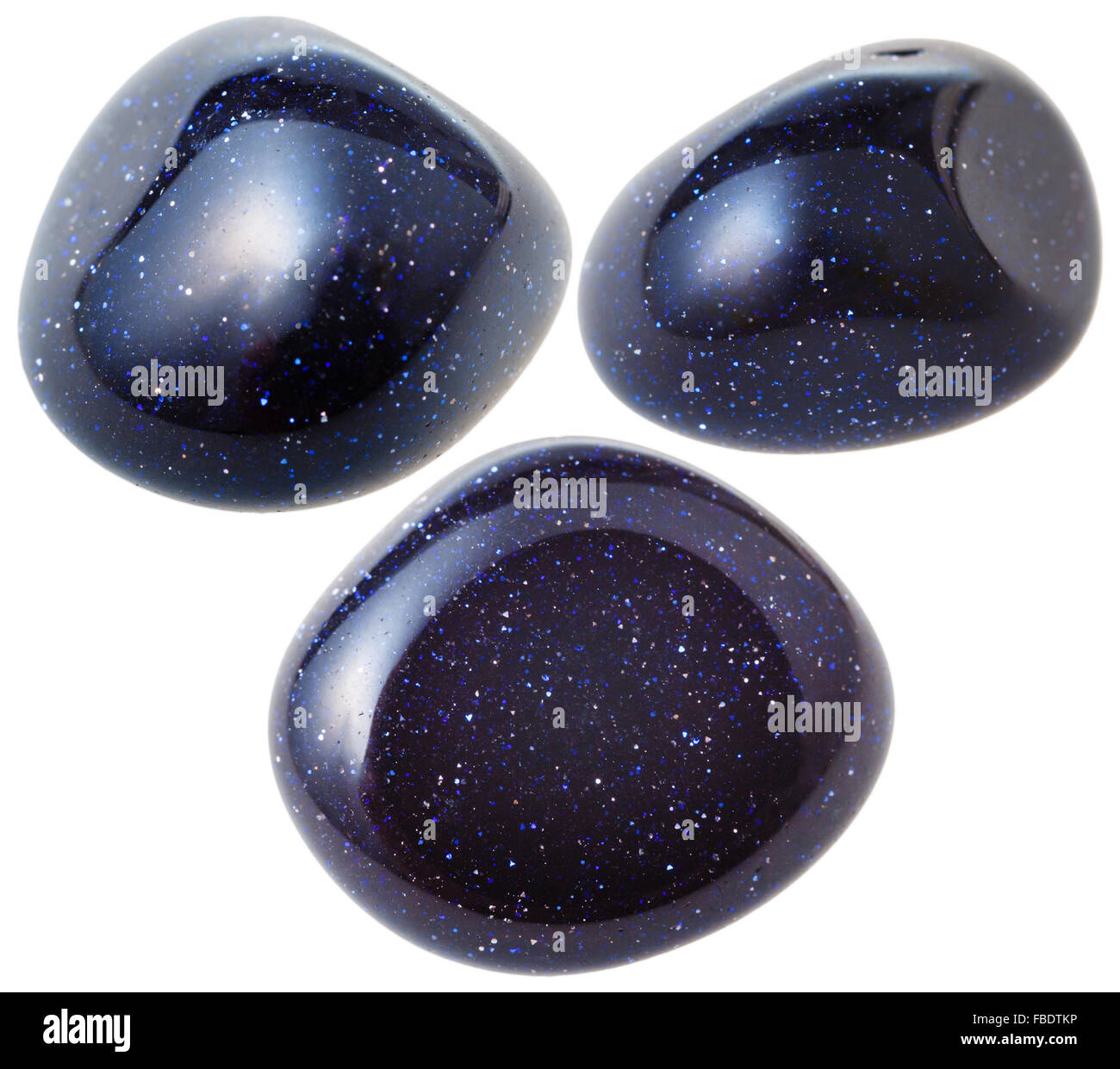 mineral gem stone - three blue goldstone (purple goldstone) from ...