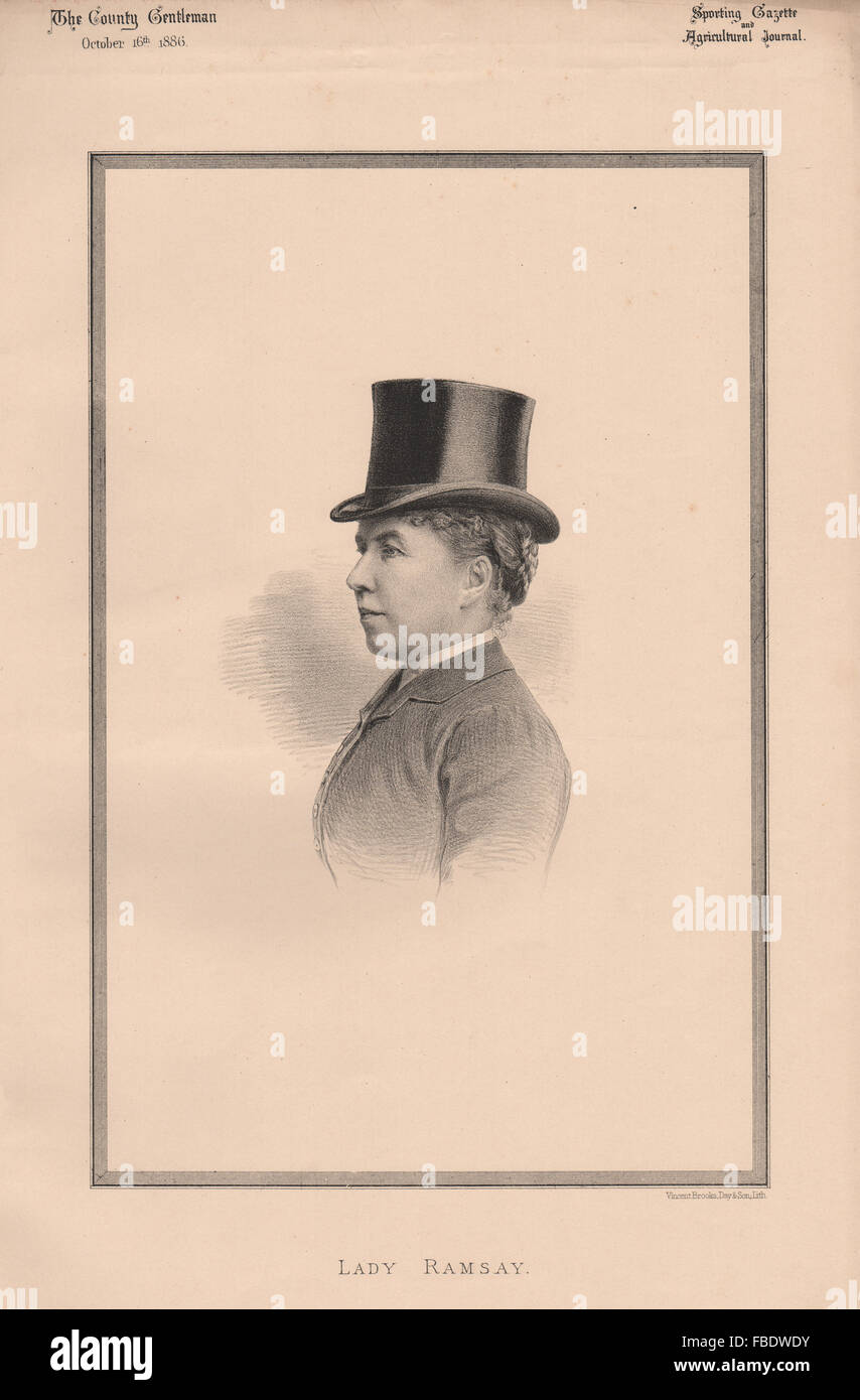 Lady Ramsay, antique print 1886 Stock Photo - Alamy