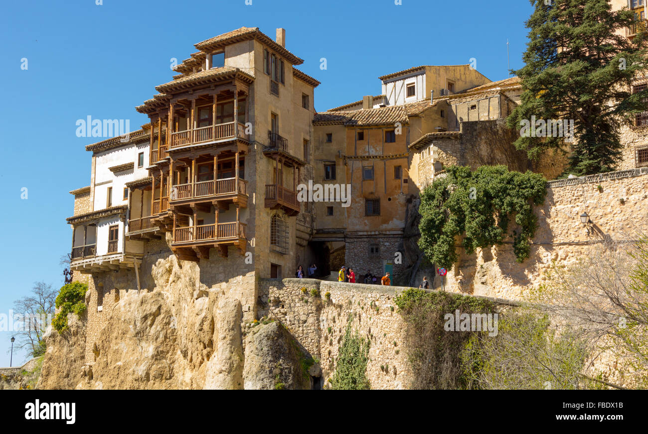 Famous hanging houses of Cuenca in Spain Stock Photo - Alamy
