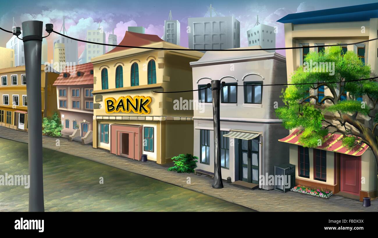 A small bank in the city Stock Photo - Alamy