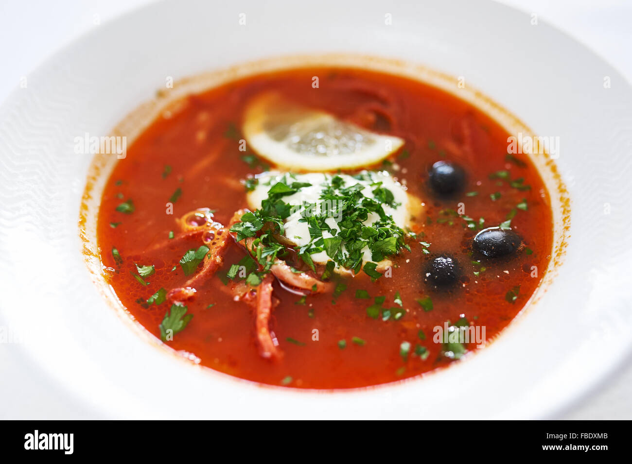 Solyanka meat soup russian hi-res stock photography and images - Alamy