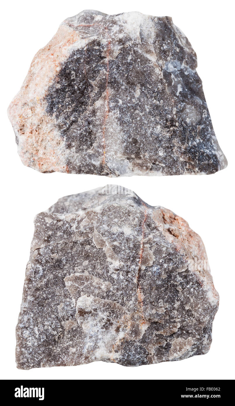 macro shooting of specimen natural rock - two pieces of Limestone ...