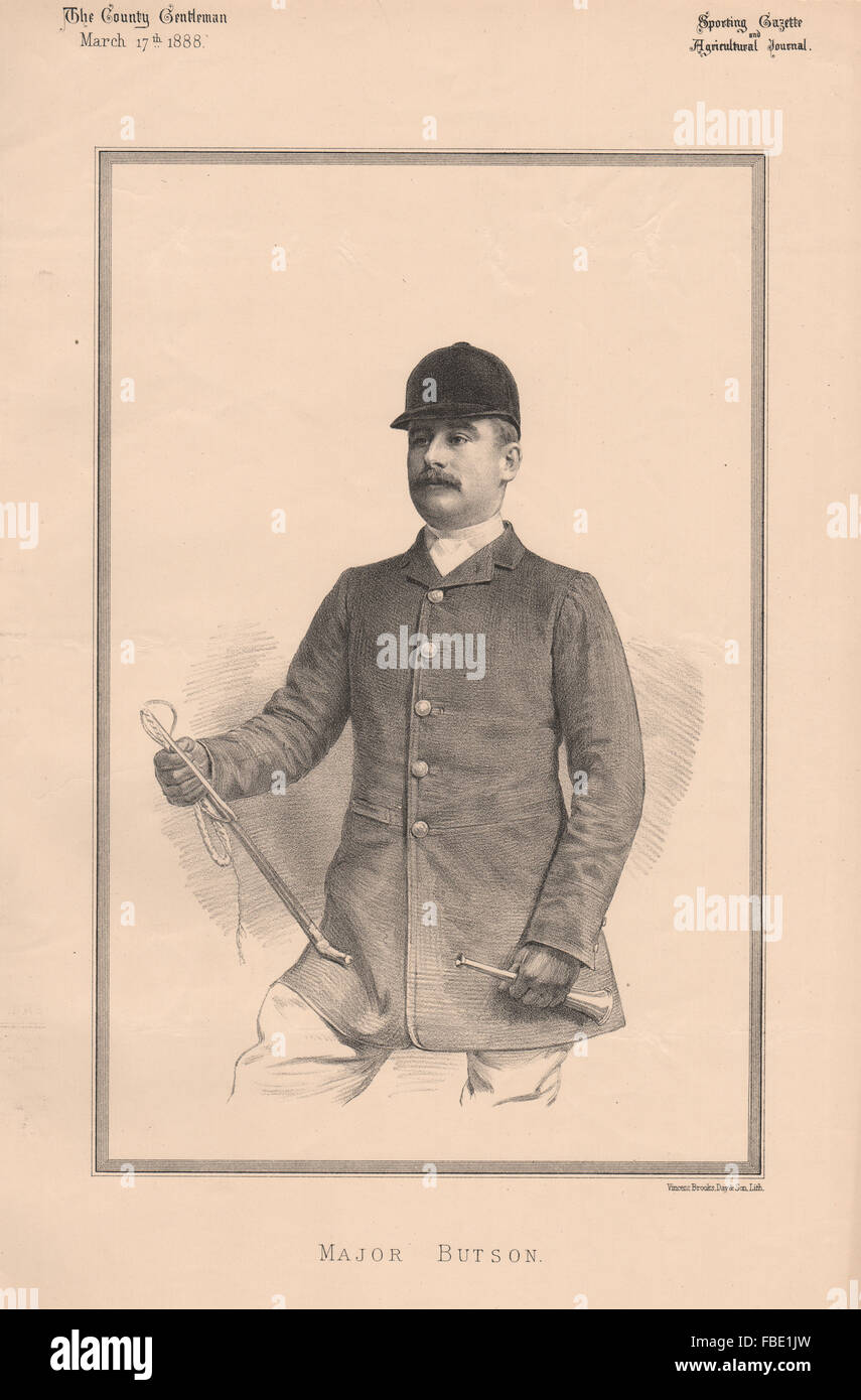 Major Butson, antique print 1888 Stock Photo - Alamy