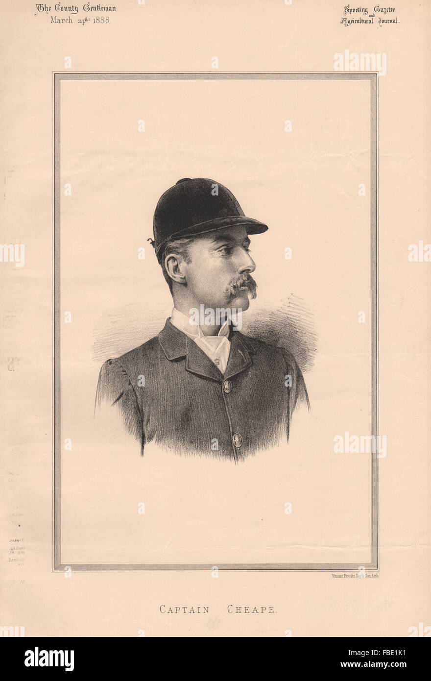Captain Cheape, antique print 1888 Stock Photo - Alamy