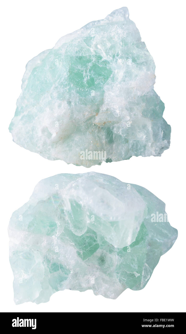 macro shooting of specimen natural rock - two pieces of fluorite ...