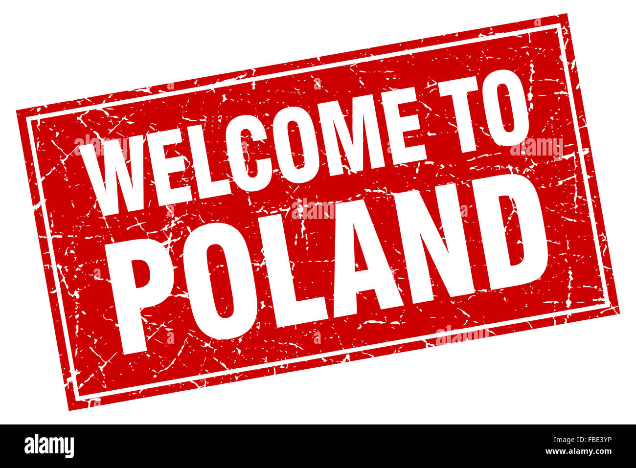 Welcome poland red grunge square hi-res stock photography and images ...