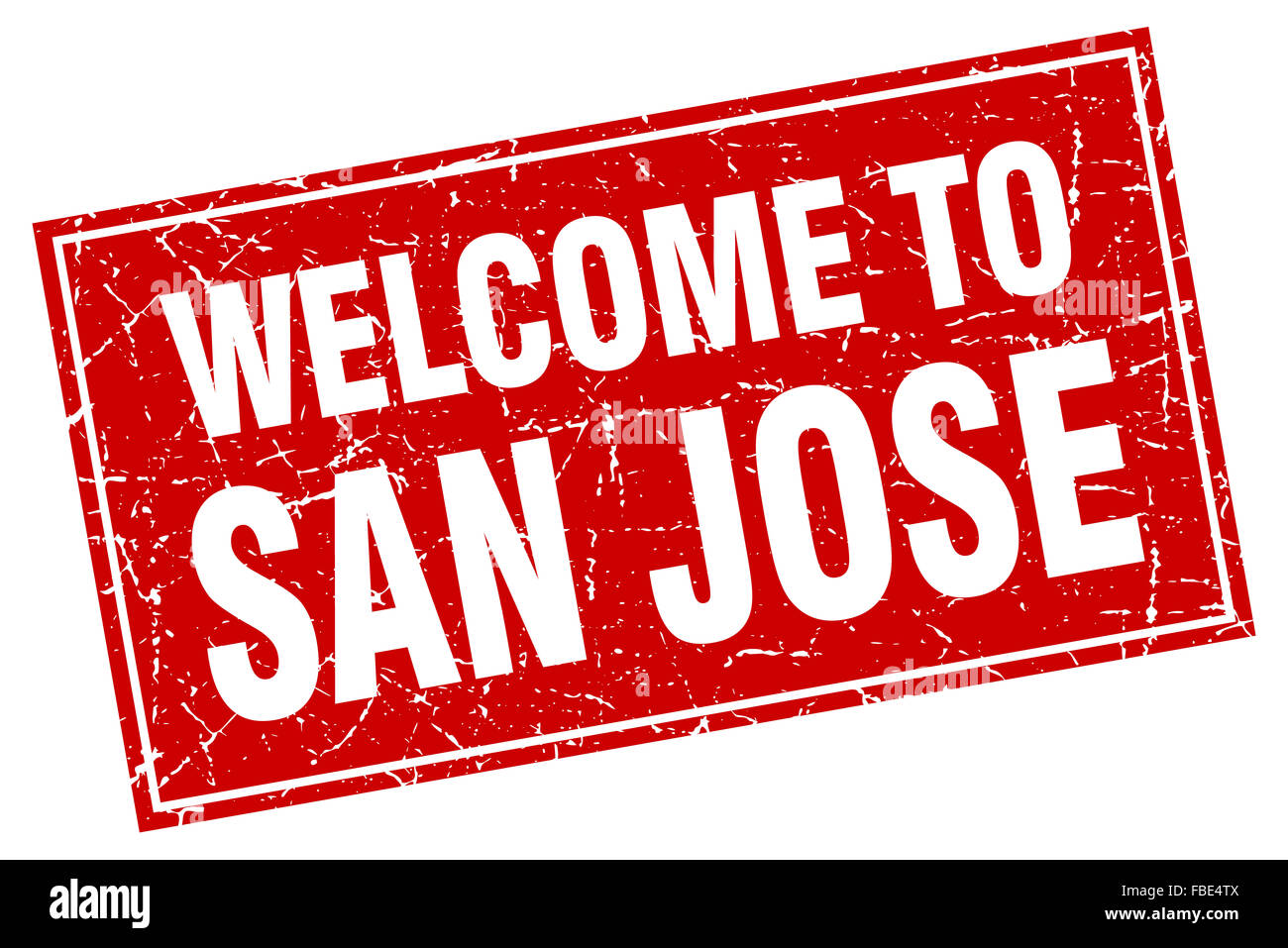 San Jose red square grunge welcome to stamp Stock Photo - Alamy