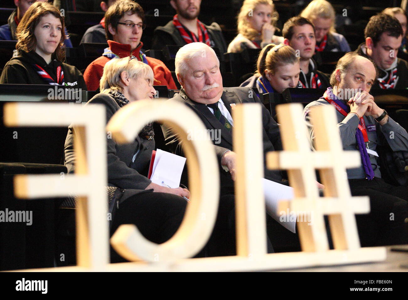 Gdansk, Poland 15th, January 2016 Former President of Poland and Nobel ...