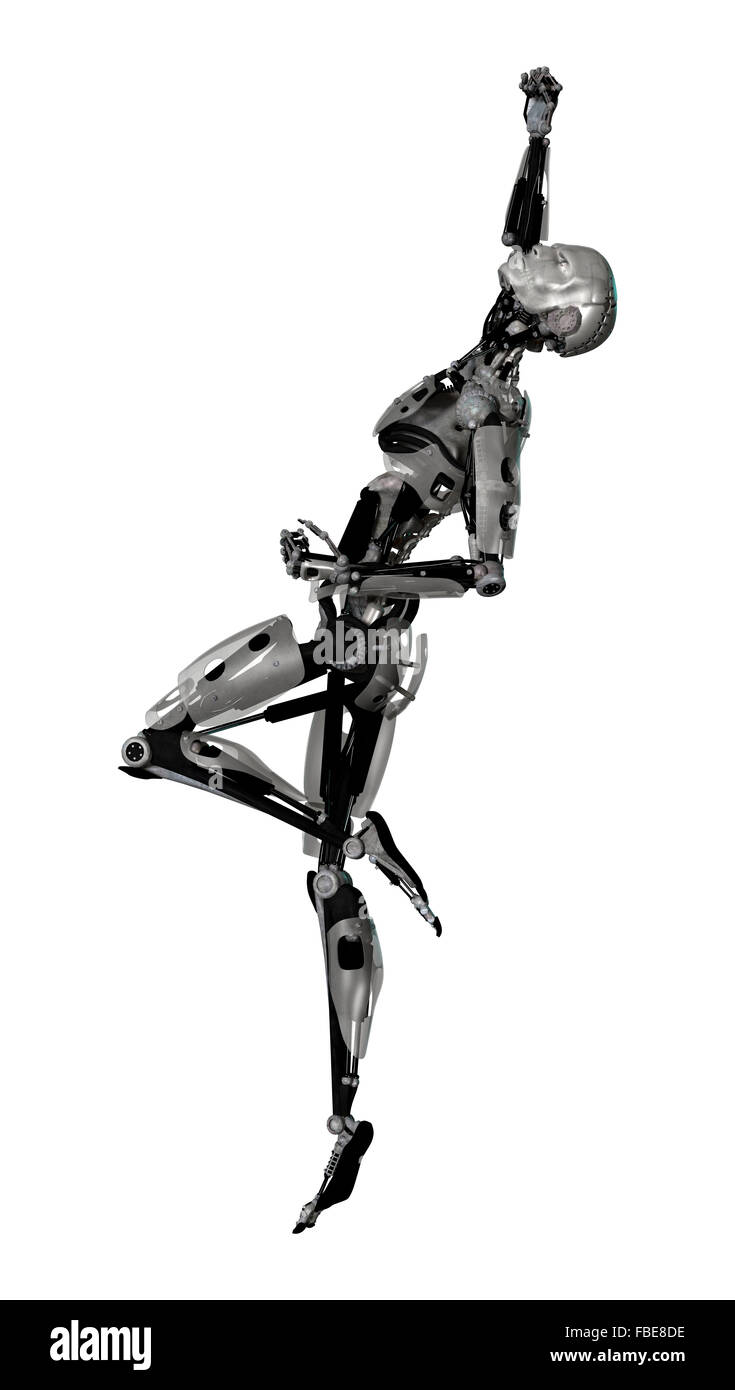 3D digital render of a male cyborg isolated on white background Stock ...