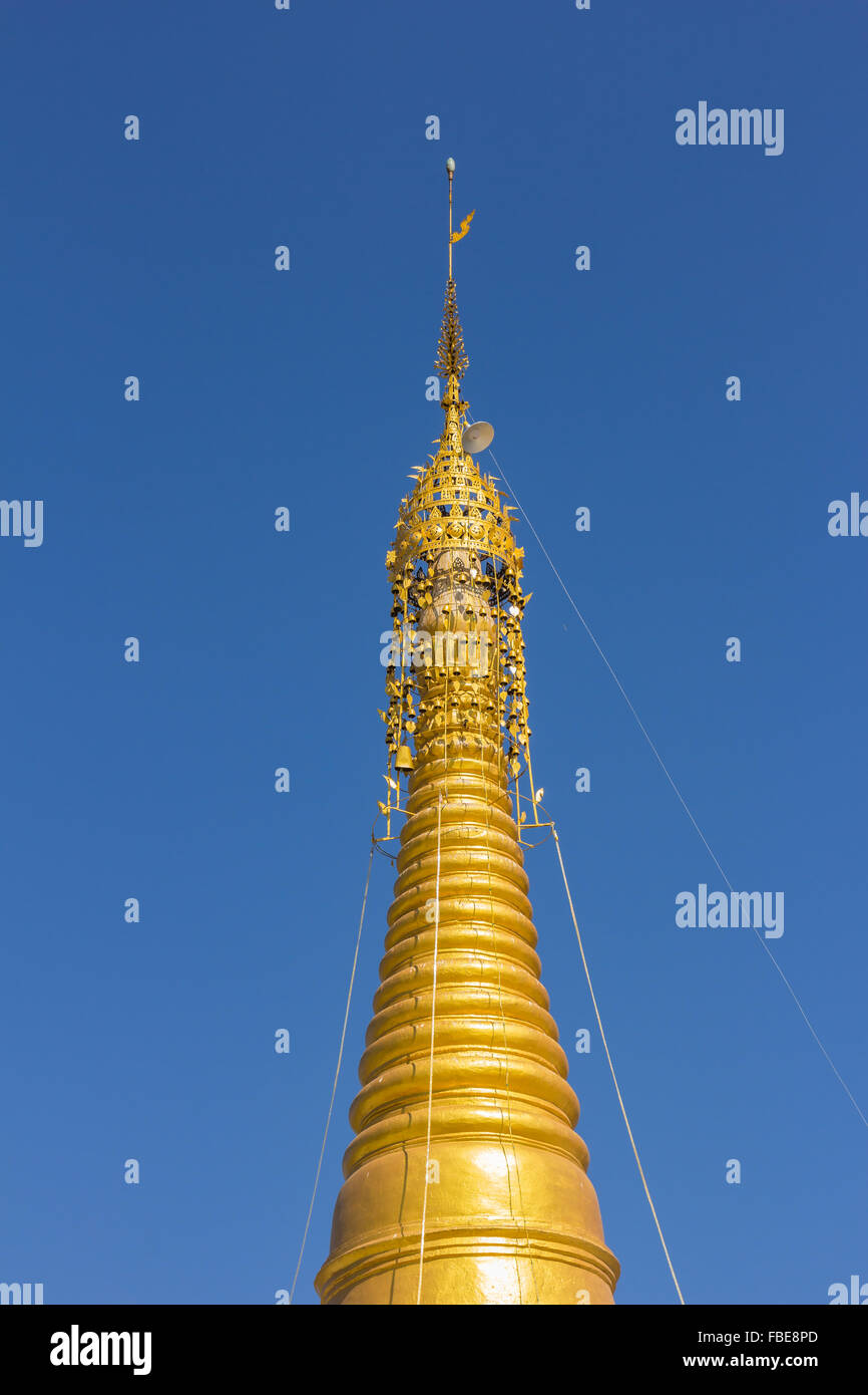 Botataung Pagoda in Yangon, Myanmar (former Burma). Tilted view, shot ...