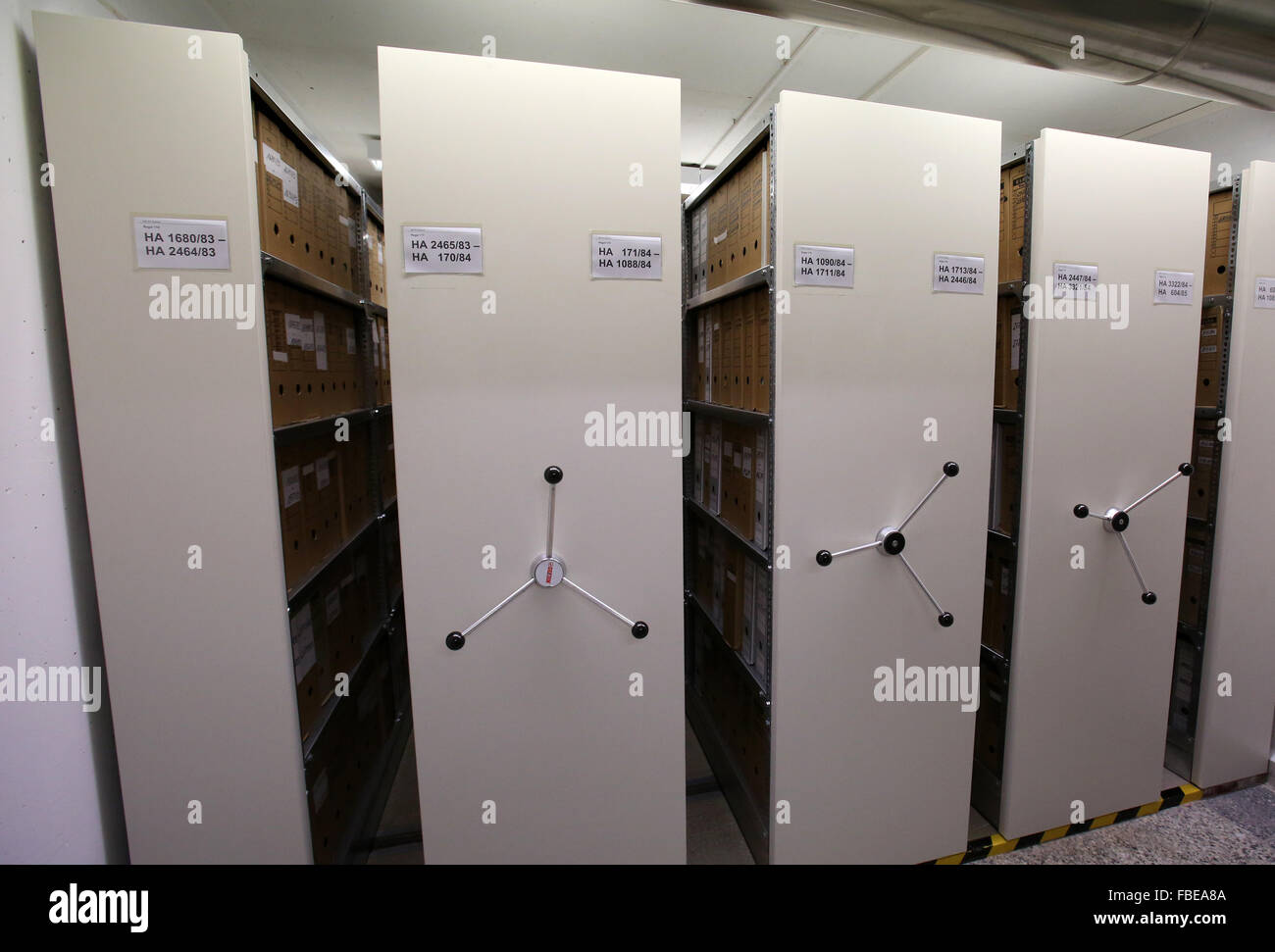 Paper folders of the former Stasi, the State Security Service of the ...
