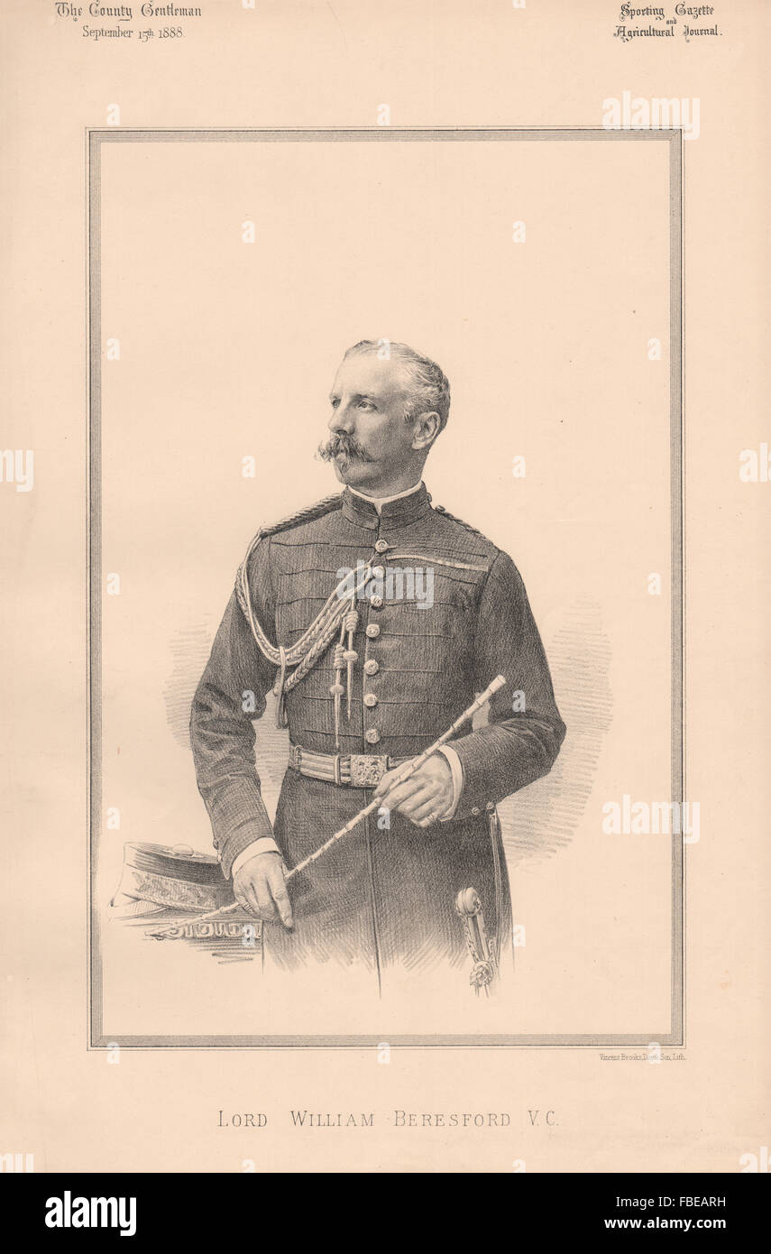 Lord William Beresford V.C, antique print 1888 Stock Photo - Alamy