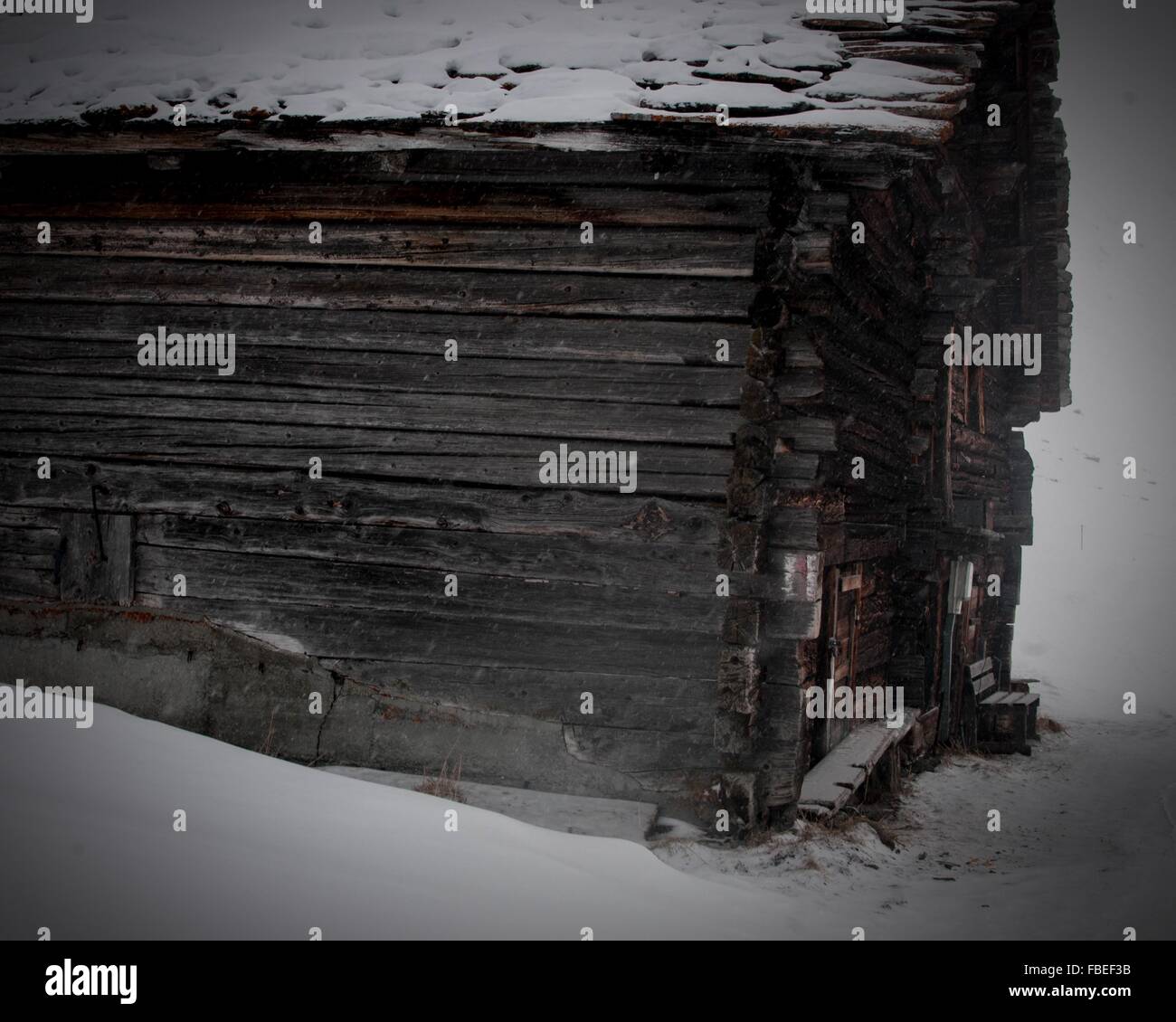 Built Structure On Snow Landscape Stock Photo - Alamy