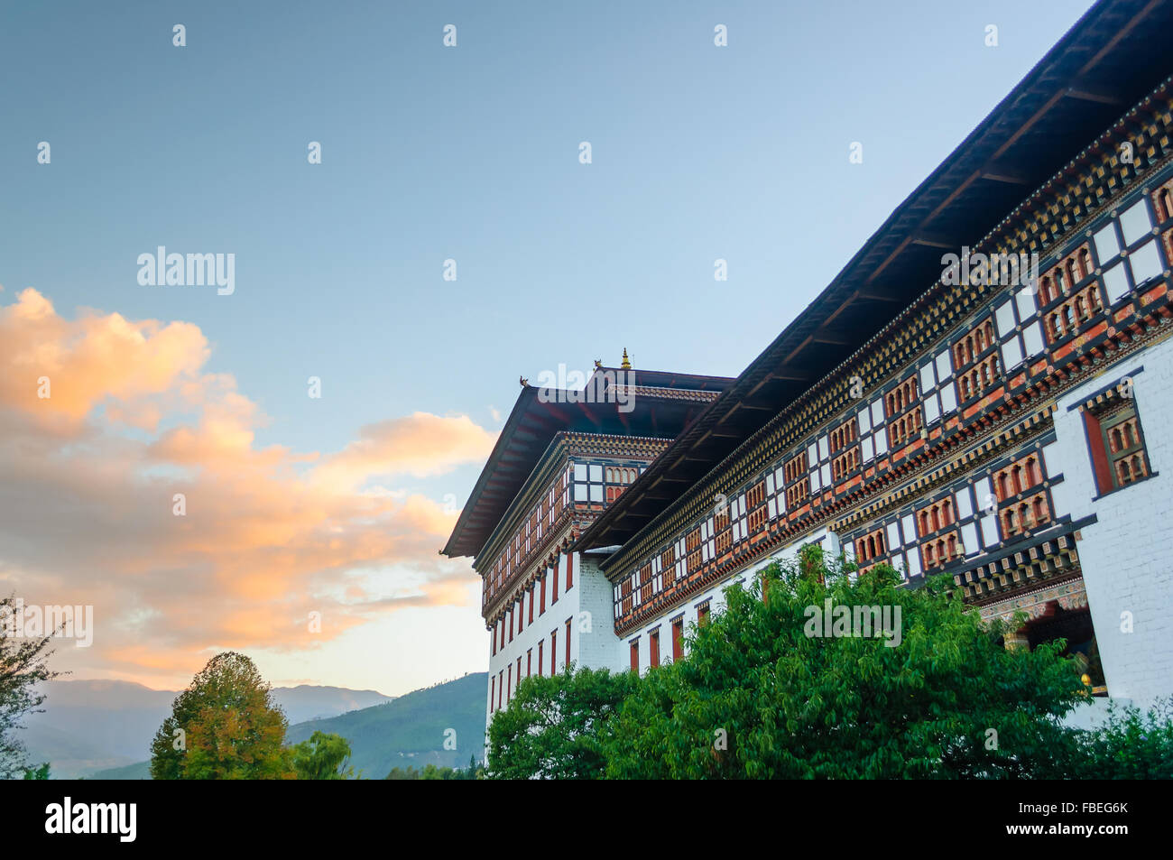 Bhutan's landmark Tashi choe Dzong, Administrative center, seat of King ...