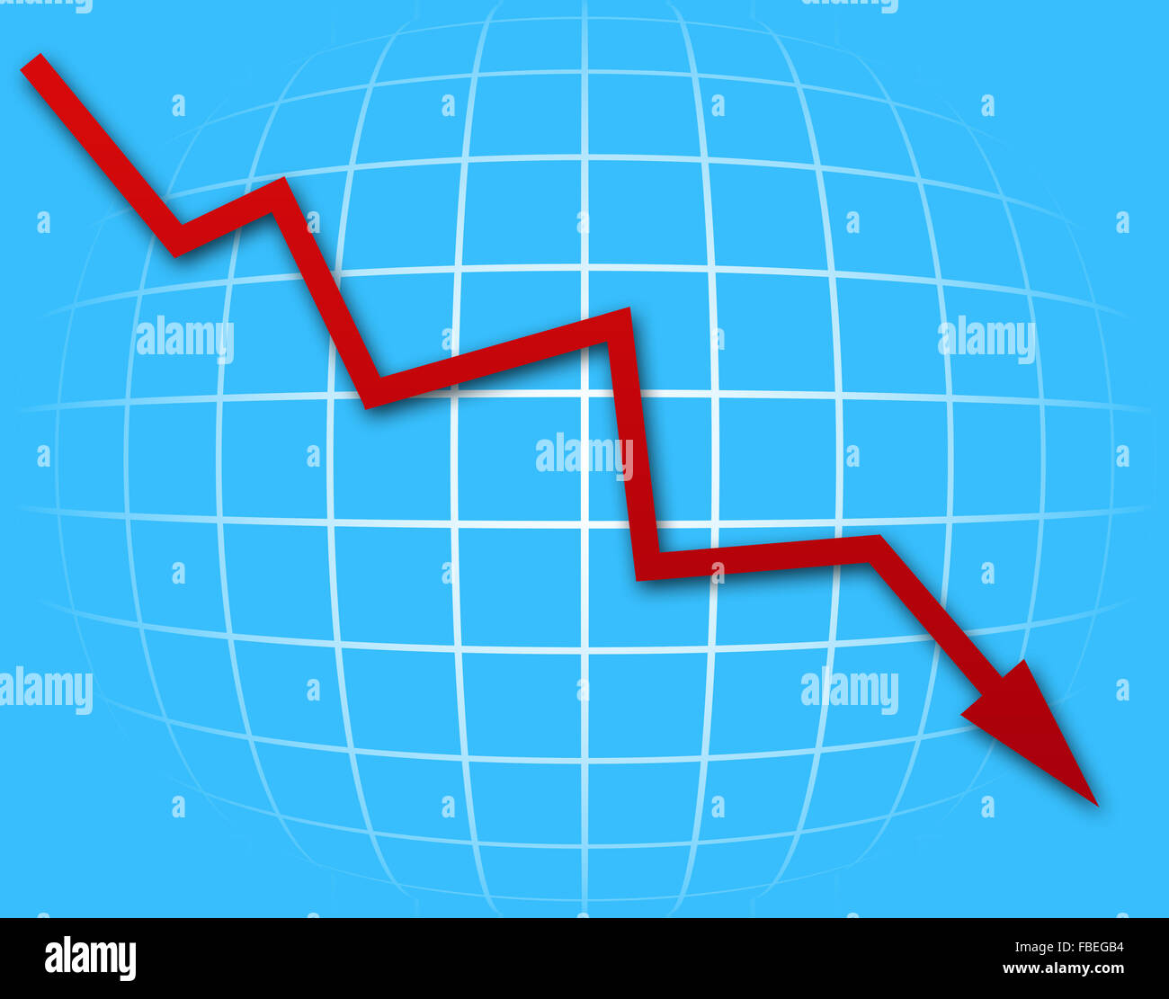 Arrow graph going down Stock Photo - Alamy