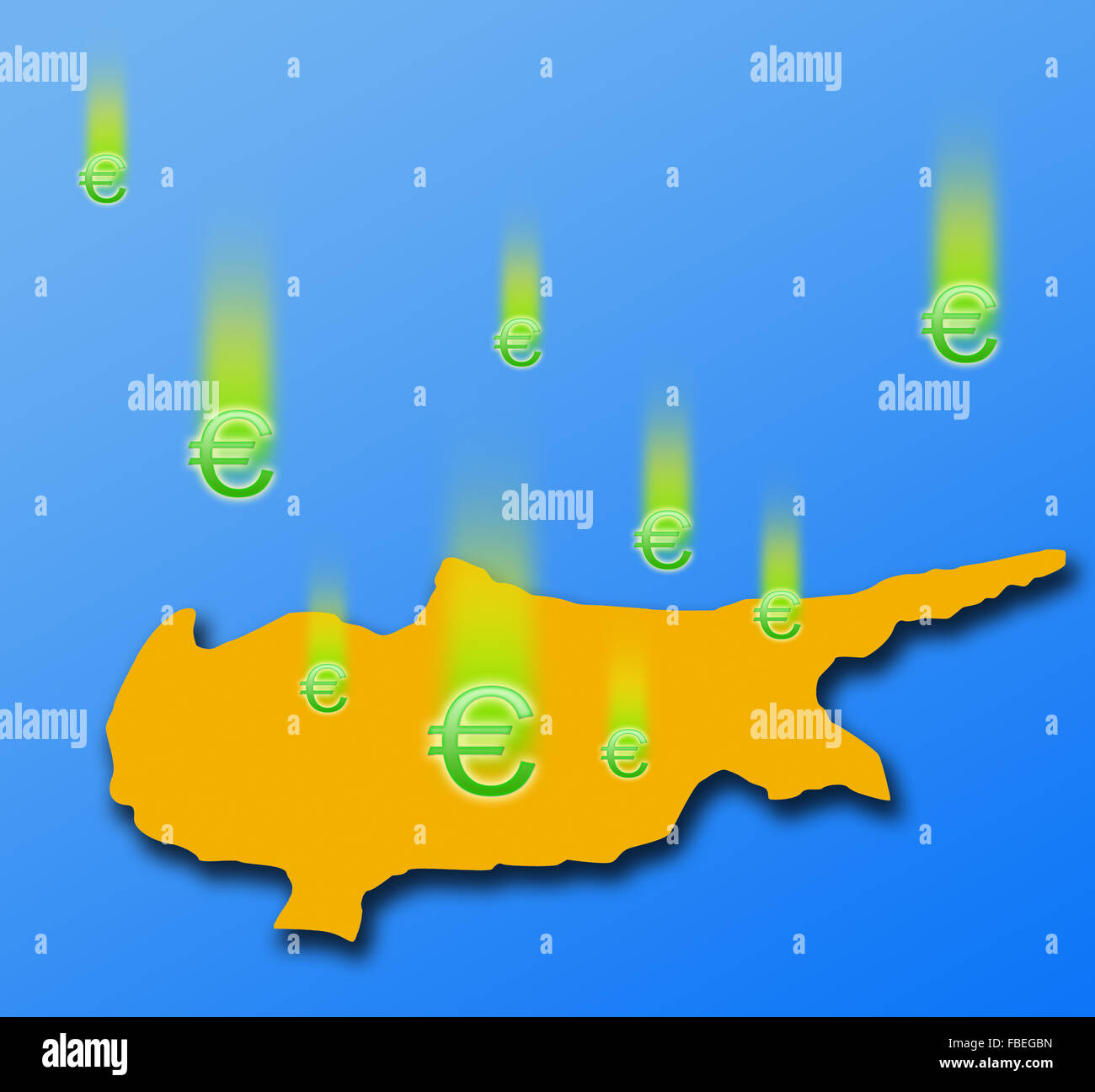 Cyprus and falling signs the Euromoney Stock Photo - Alamy