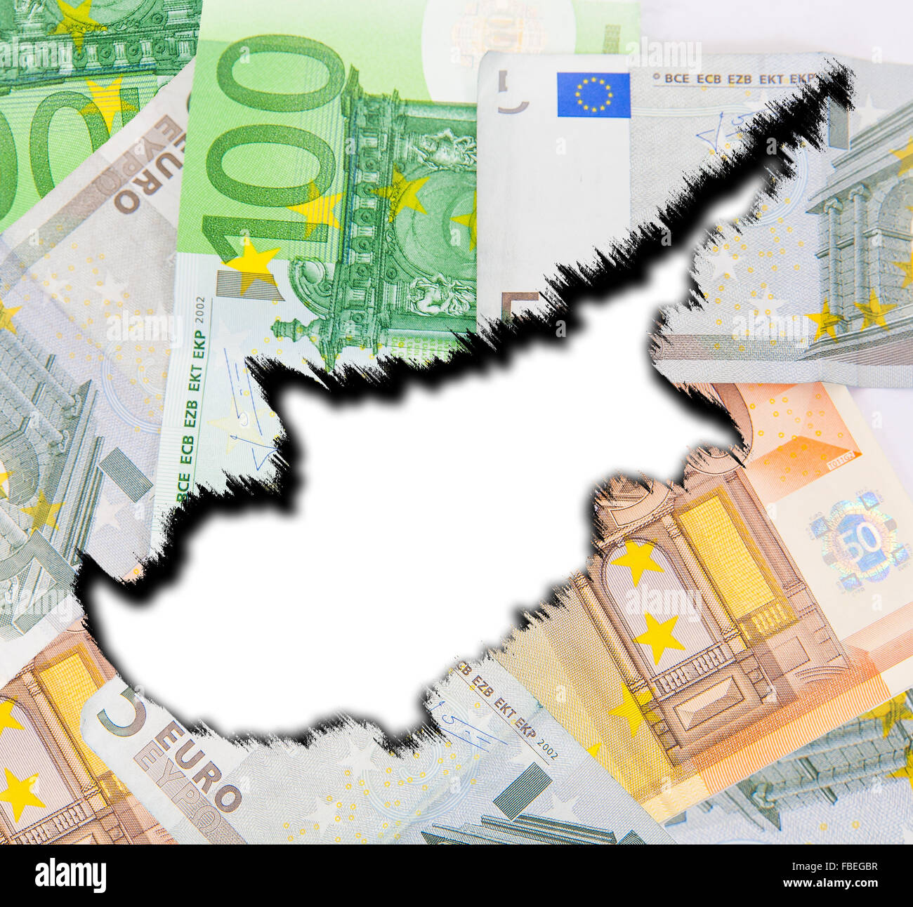 Cyprus on the background of euro money Stock Photo - Alamy