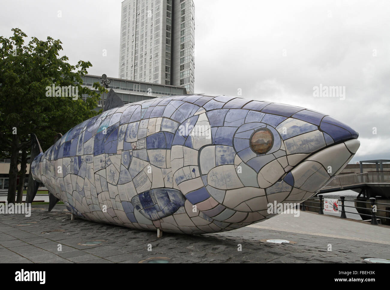 The big fish mosaic on donegall quay hi-res stock photography and ...