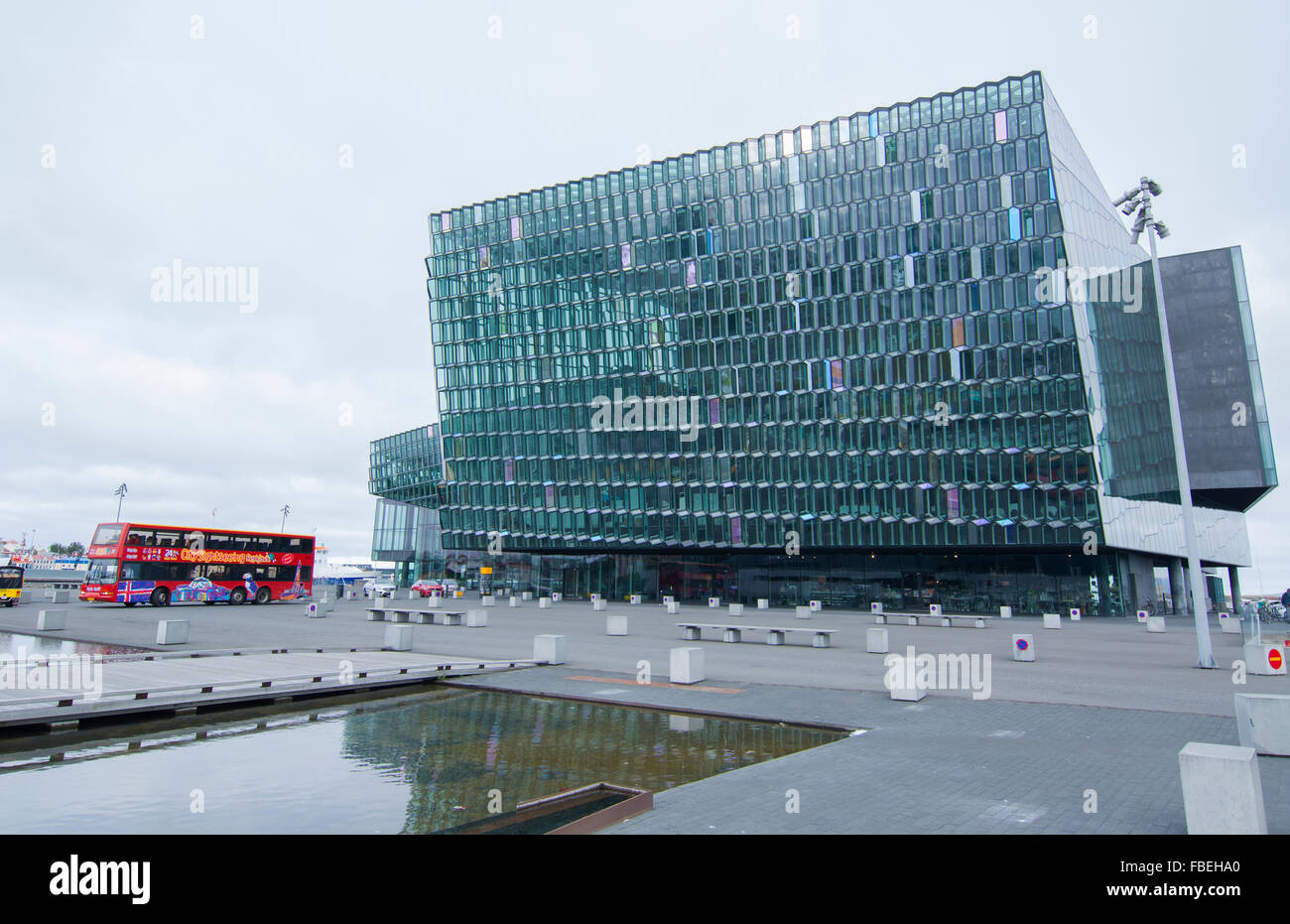 Reykjavik Iceland downtown Harbor new Opera House called the Harpa ...