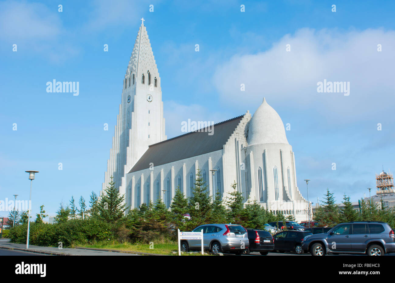 Reykjavik Iceland Arctic Hallgrimskirkja downtown tall church with ...