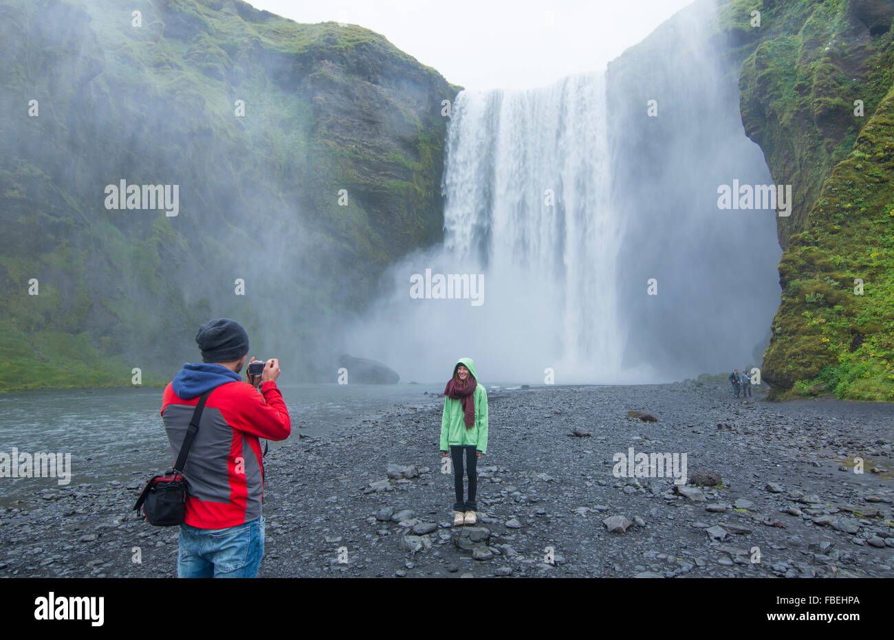Iceland Skogafoss Waterfall famous falls in South Iceland at the Skoga ...