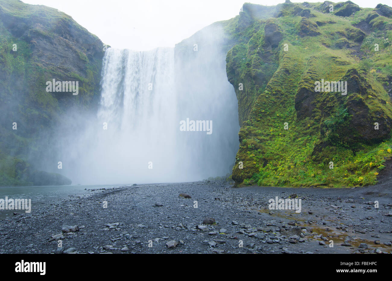 Iceland Skogafoss Waterfall famous falls in South Iceland at the Skoga ...