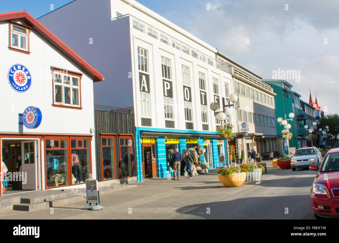Iceland Akureyri downtown center second largest city walking street ...