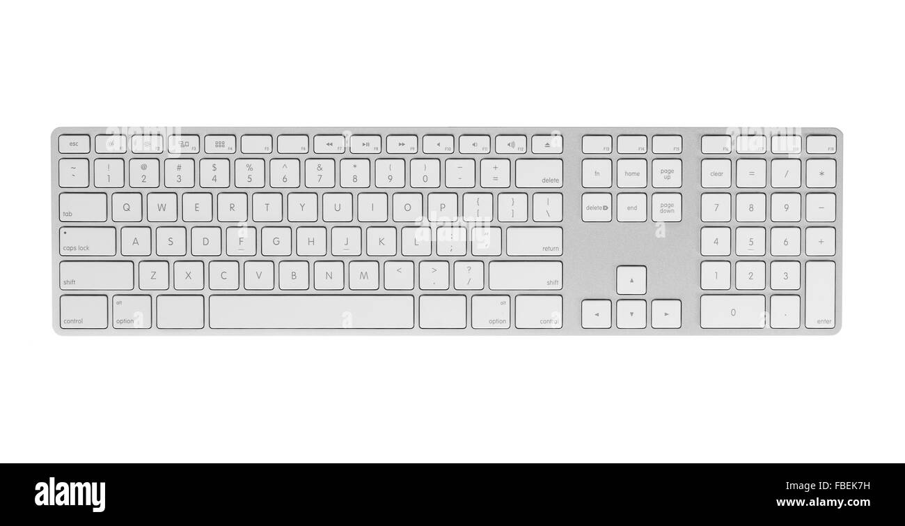 Gray keyboard isolated on white background Stock Photo - Alamy