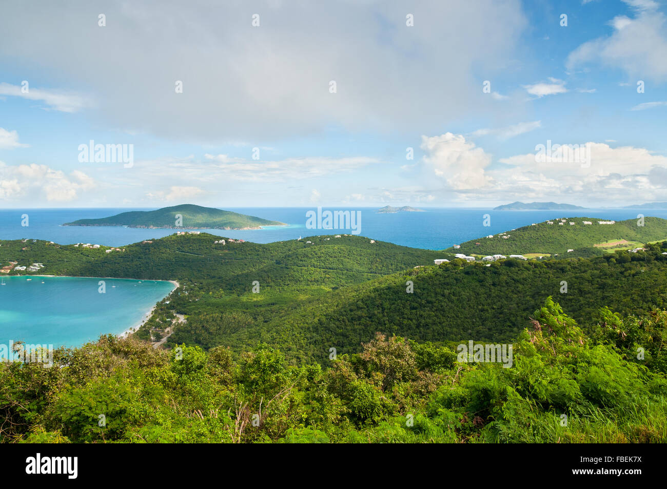 A picture of Megan's Bay and the surrounding coastline of St.Thomas ...