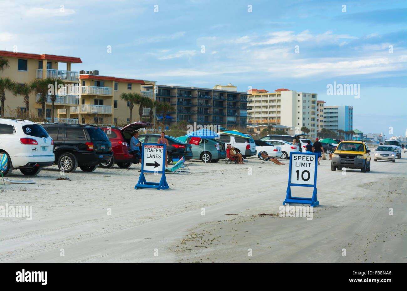 New Smyrna Beach Florida driving cars on beach traffic danger speed ...