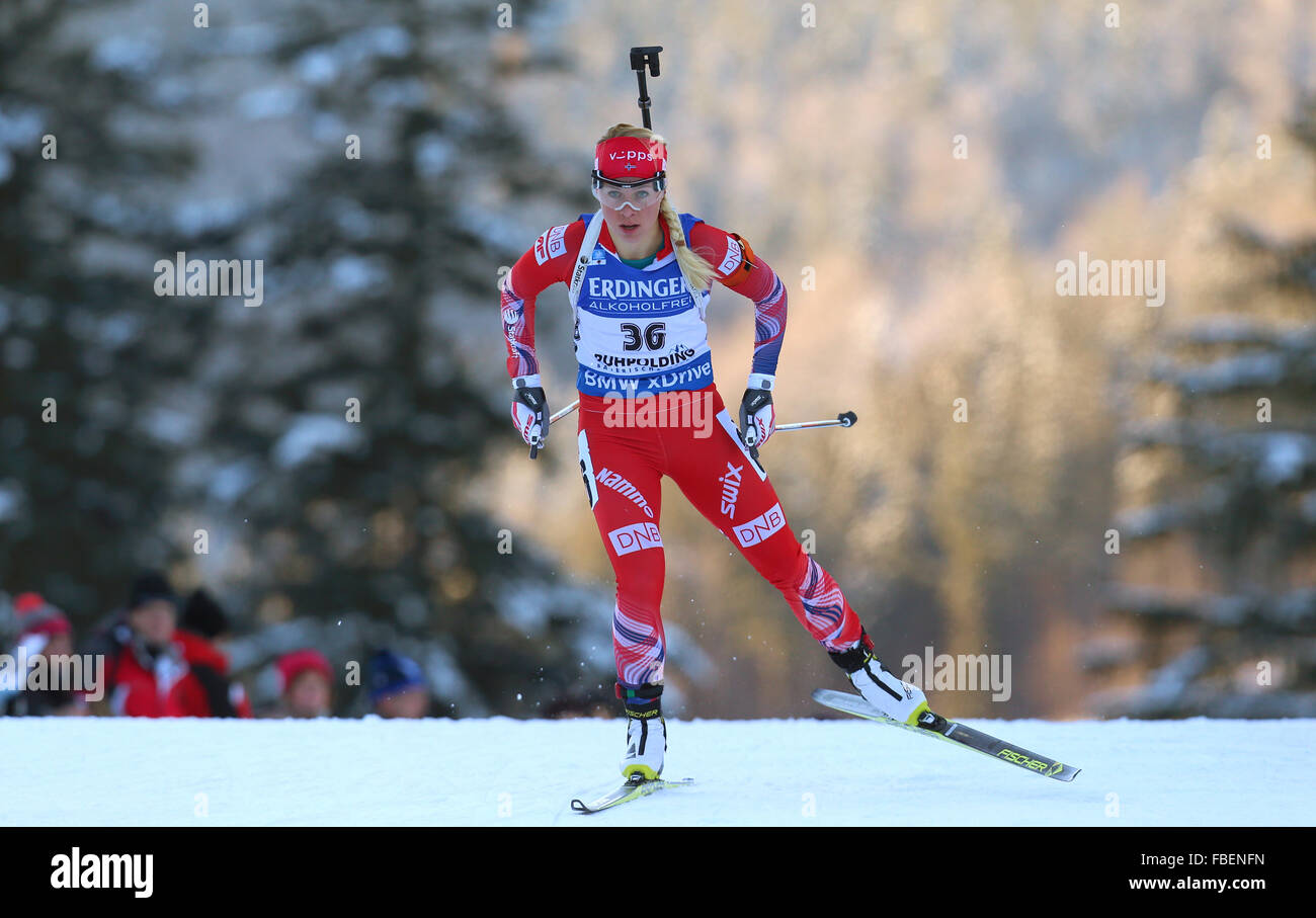 Tiril Eckhoff of Norway in action during the women's 15km race of the ...